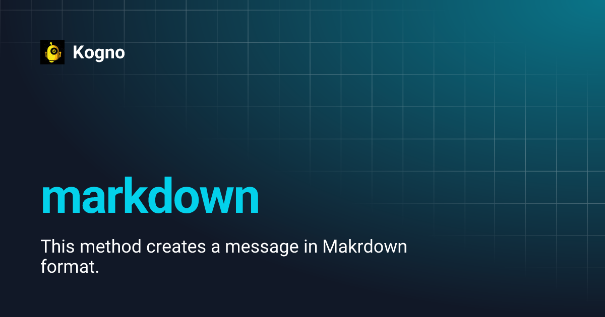 markdown | Kogno